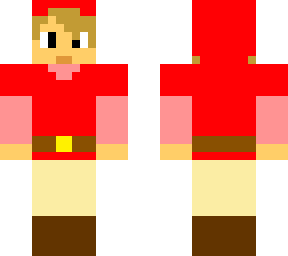 Simple Toon Red Link Zelda Minecraft Skins