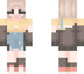 Cute girl with overalls | Minecraft Skin