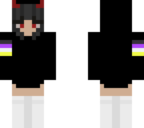 non binary black hair hoodie | Minecraft Skins