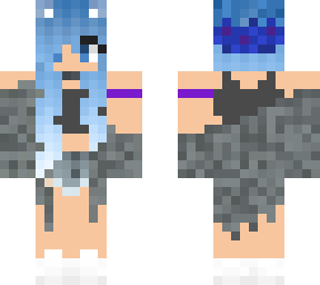Blue Haired Girl w/ Cornflower Crown | Minecraft Skin