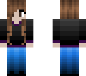 Purple girl but mermaid on second layer | Minecraft Skin