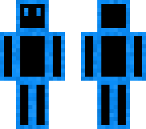 Blue Cartoony Outline with Black Inside | Minecraft Skin