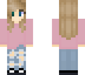 blonde girl with jeans | Minecraft Skins