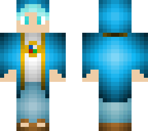 Blue haired blue hooded blue robed mage | Minecraft Skin