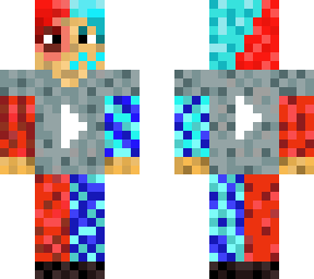 half fire half ice youtube tshert | Minecraft Skin