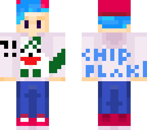 (read Description) boyfriend with chipflake merch | Minecraft Skin