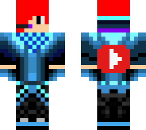Edited skin with youtube logo on back | Minecraft Skin