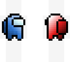 pixel art among us red and blue | Minecraft Skins