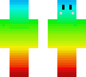 rainbow fade with cute face | Minecraft Skin