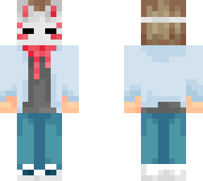 Japanese Kisune Mask Boy Minecraft Skins
