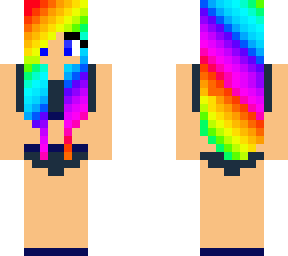 Minecraft Rainbow Hair Girl Skins