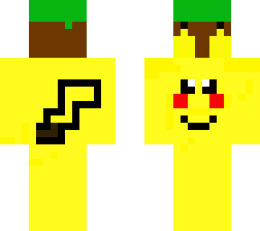 pikachu holding block | Minecraft Skin
