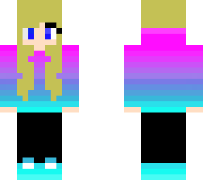 neon pink gamer girl | Minecraft Skin