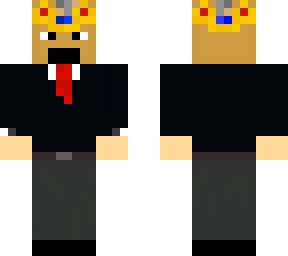 boxhead king in suit | Minecraft Skin