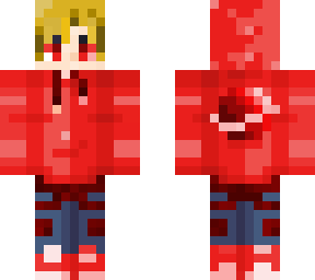 Red Cool Boy Medium Hoodie | Minecraft Skin