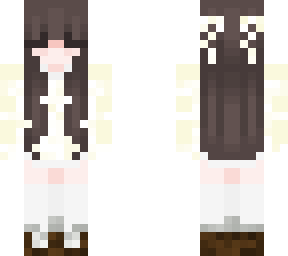 pompom purin aesthetic themed sweater with brown shoes | Minecraft Skin