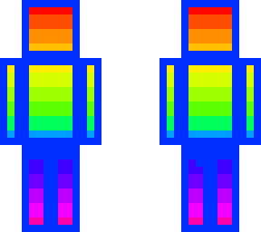 Plain Rainbow Outline Blue #2 | Minecraft Skin