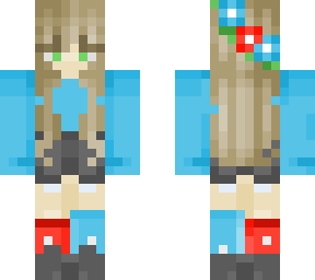 Blue and Red Girl | Minecraft Skin