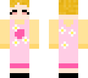 Pink and yellow flower girl | Minecraft Skin