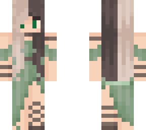 minecraft_cute_girl_dress_green_splitdye girl | Minecraft Skins