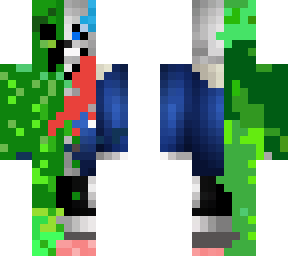 Sans transforming onto a creeper while dying | Minecraft Skin