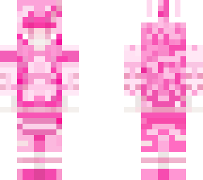 kawaii bunny girl with pink hair | Minecraft Skin