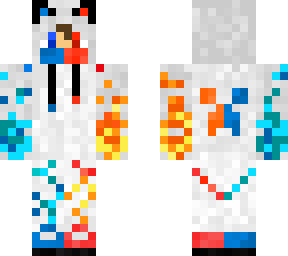 blue and red fire | Minecraft Skin