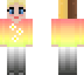 girl red yellow gradient | Minecraft Skin