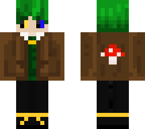 green hair mushroom jacket | Minecraft Skin
