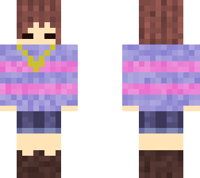 Frisk with Golden Heart Locket | Minecraft Skin