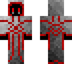 the red hooded black dotted figure | Minecraft Skin