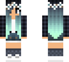Teal hair fade | Minecraft Skin