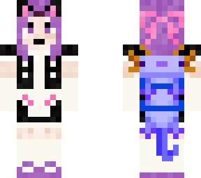 Maid with axolotl 2.0 | Minecraft Skin