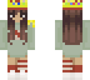 girl with techno crown and sarcoma ribbon | Minecraft Skin