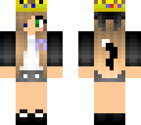 Technoblade cat girl (technoblade crown and ribbon) | Minecraft Skin