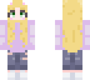 Pink Purple Girl Skin E Girl Hive Colourful Hair | Minecraft Skin