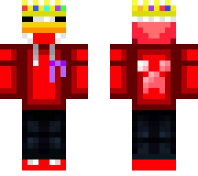 Chicken with Techno crown and cancer ribbon | Minecraft Skin