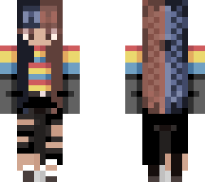 colorful girl two toned | Minecraft Skins
