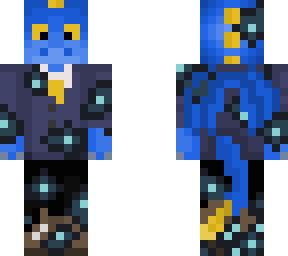 Skulked Blue Dragon in Suit | Minecraft Skin