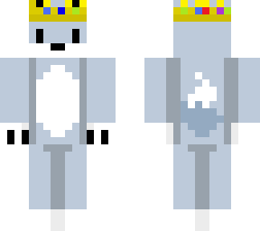 silver fox with technoblade crown | Minecraft Skin