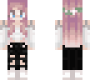 Pink aesthetic casual girl | Minecraft Skin