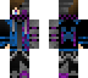 blue and purple Cyborg | Minecraft Skin