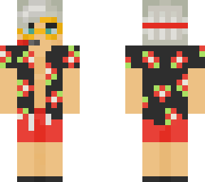 Hawaiian Shirt (toggleable snorkel) | Minecraft Skin