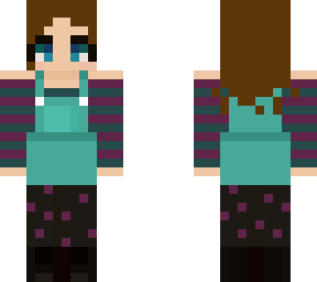 Turquoise and dark pink girl base | Minecraft Skin