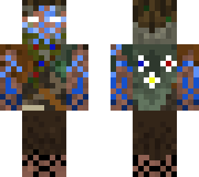 Druid, blue runes | Minecraft Skin