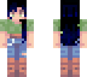 Black Hair With Blue Highlights | Minecraft Skin