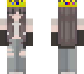 technoblades crown on a girl | Minecraft Skin