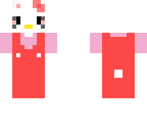 Classic Red Overalls Hello Kitty | Minecraft Skin