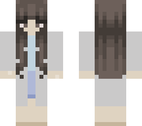 Brown Haired Girl with Long Cardigan | Minecraft Skin