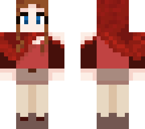Red Shawl Hoodie Girl | Minecraft Skin